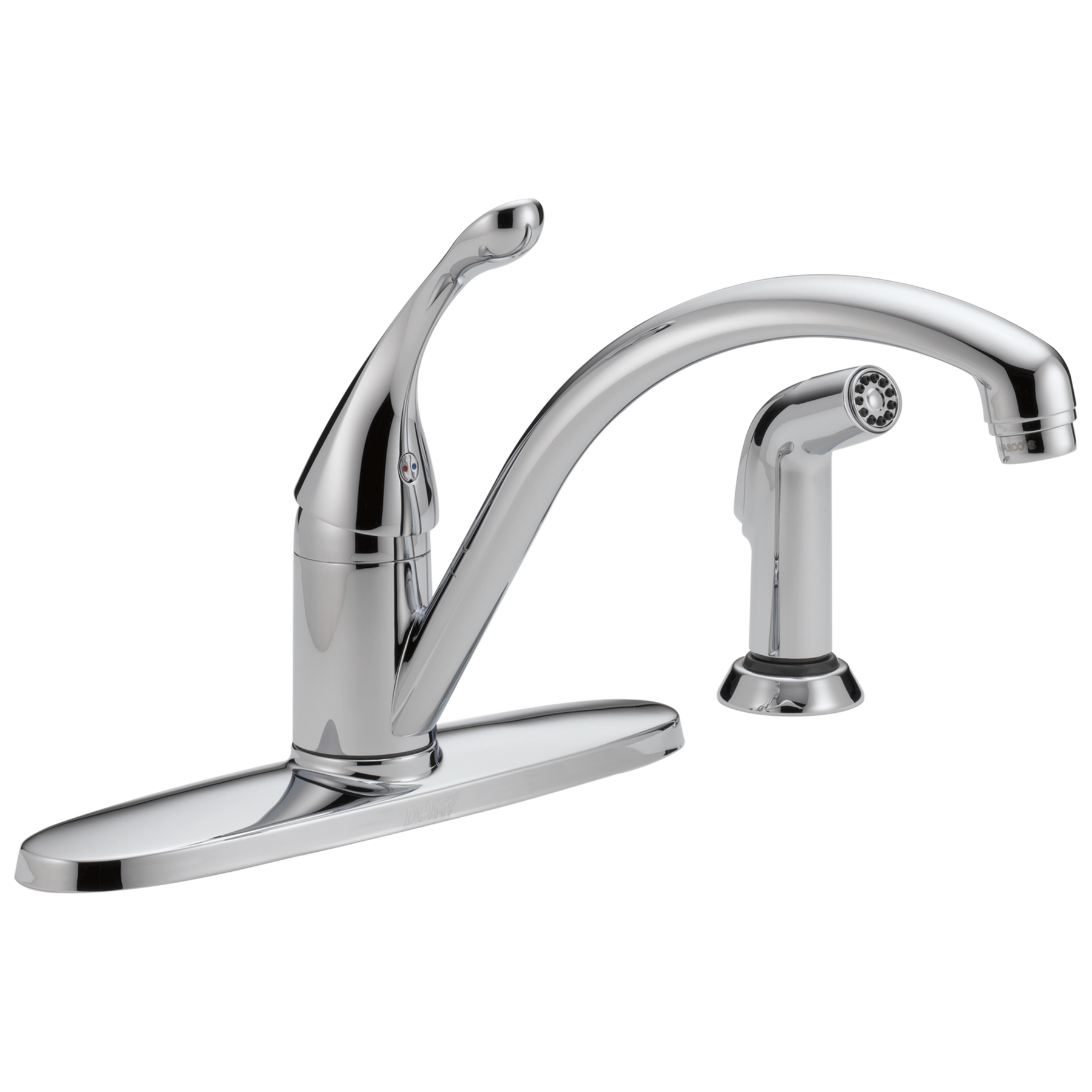 Single Handle Kitchen Faucet with Spray in Chrome 440-DST | Delta Faucet