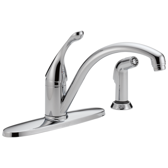 Single Handle Kitchen Faucet with Spray in Chrome 440-DST | Delta Faucet