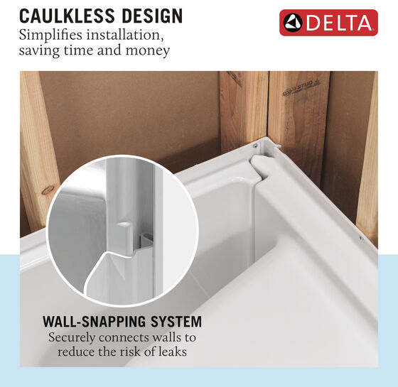 Procrylic Seated Shower Kit 60"x32" Right Drain in High Gloss White ...