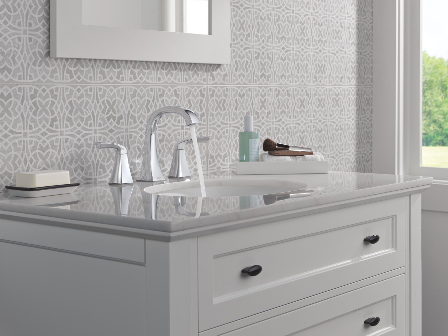 Two Handle Widespread Bathroom Faucet in Chrome 35895LF | Delta Faucet