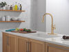 Single Handle Pull-Down Kitchen Faucet in Champagne Bronze 19867LF-CZ ...