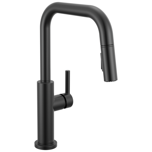 Single Handle Pull-Down Kitchen Faucet in Matte Black 19868LF-BL ...