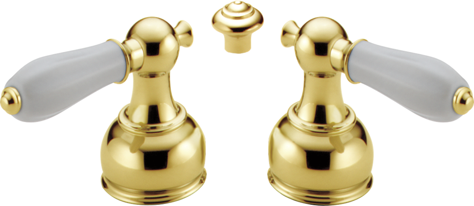 Porcelain Lever Handle Set in Polished Brass H212PB | Delta Faucet