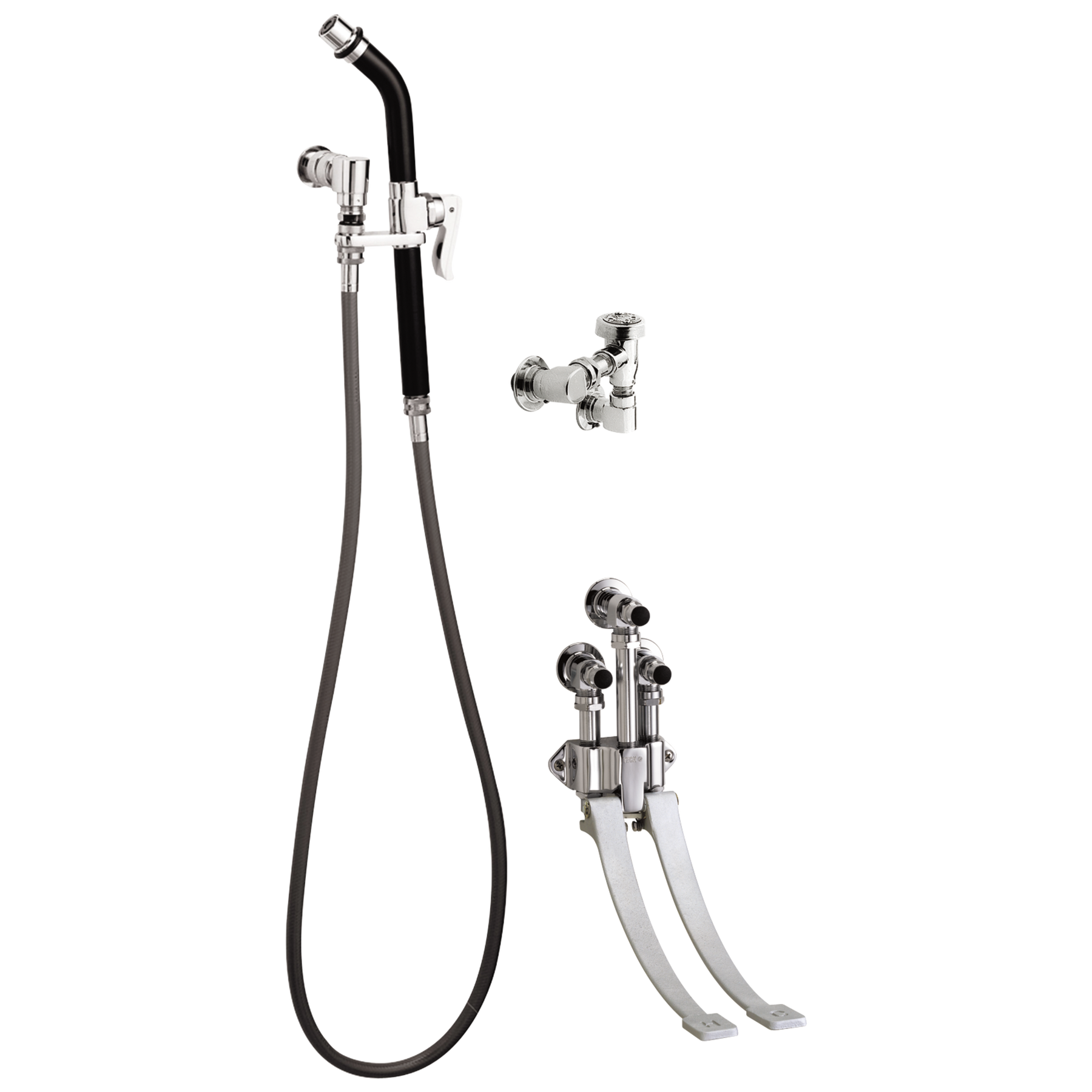 Wall-Mount Bedpan Cleanser Double-Pedal Mixing Valve in Chrome 54T1434A ...