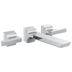 Two Handle Wall Mount Bathroom Faucet Trim in Lumicoat® Chrome T3599LF ...