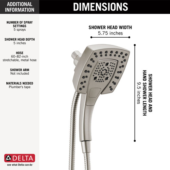 H2Okinetic® In2ition® 5-Setting Two-in-One Shower (Recertified) in ...