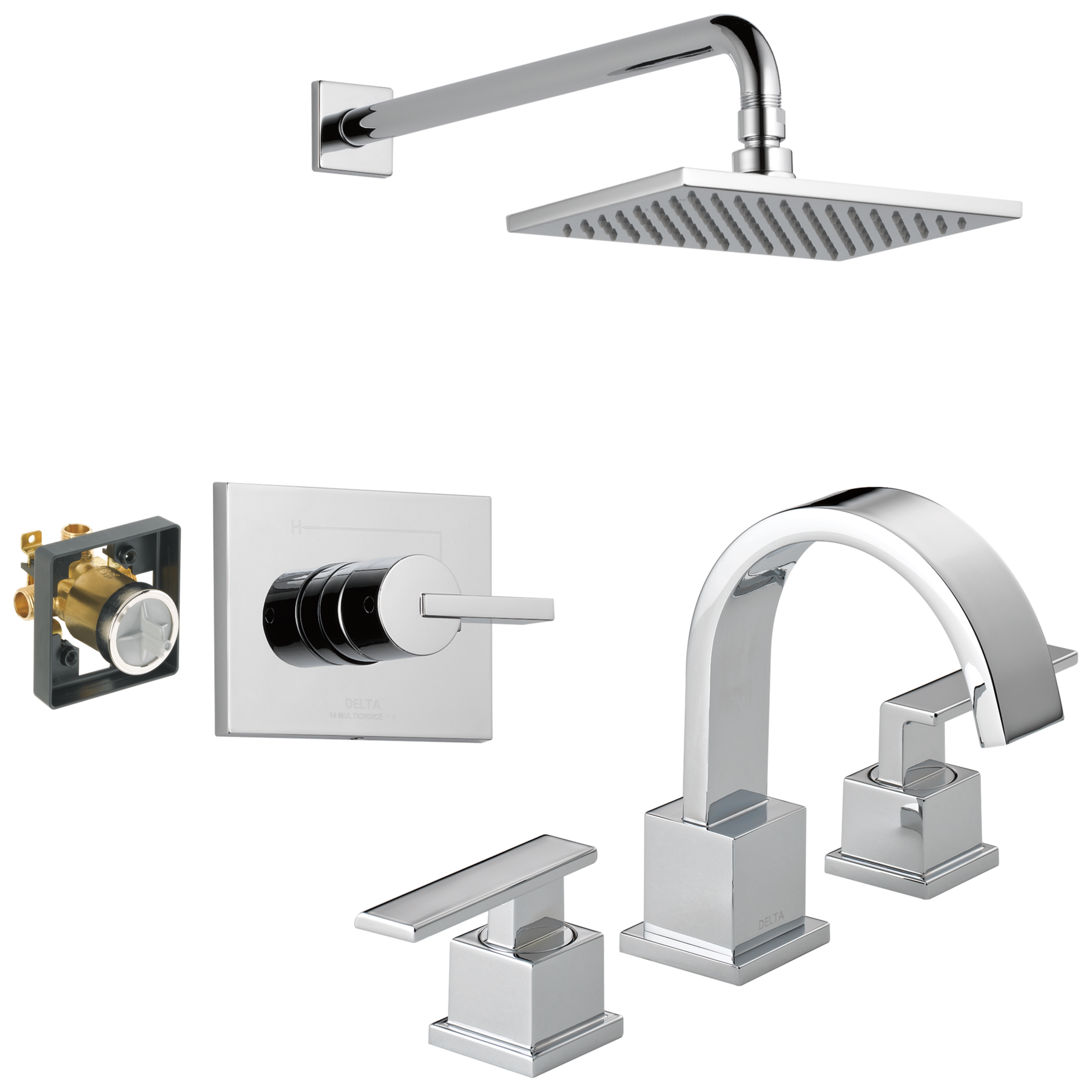 Widespread Lavatory Faucet with Shower Trim and Rough Bundle - 14 ...