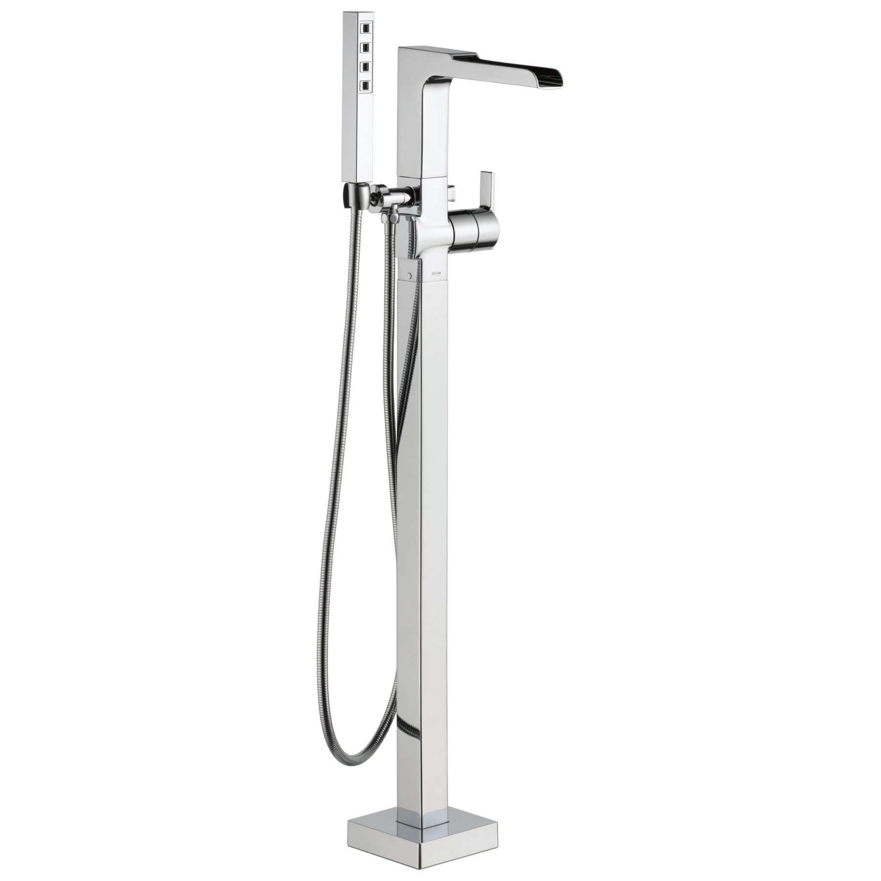 Single Handle Floor Mount Channel Spout Tub Filler Trim with Hand ...