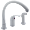 Single Handle Kitchen Faucet with Spray in White 172-WHWF | Delta Faucet