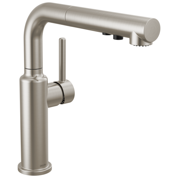 Single Handle Pull-Out Kitchen Faucet in Stainless 16879-SS-DST | Delta ...