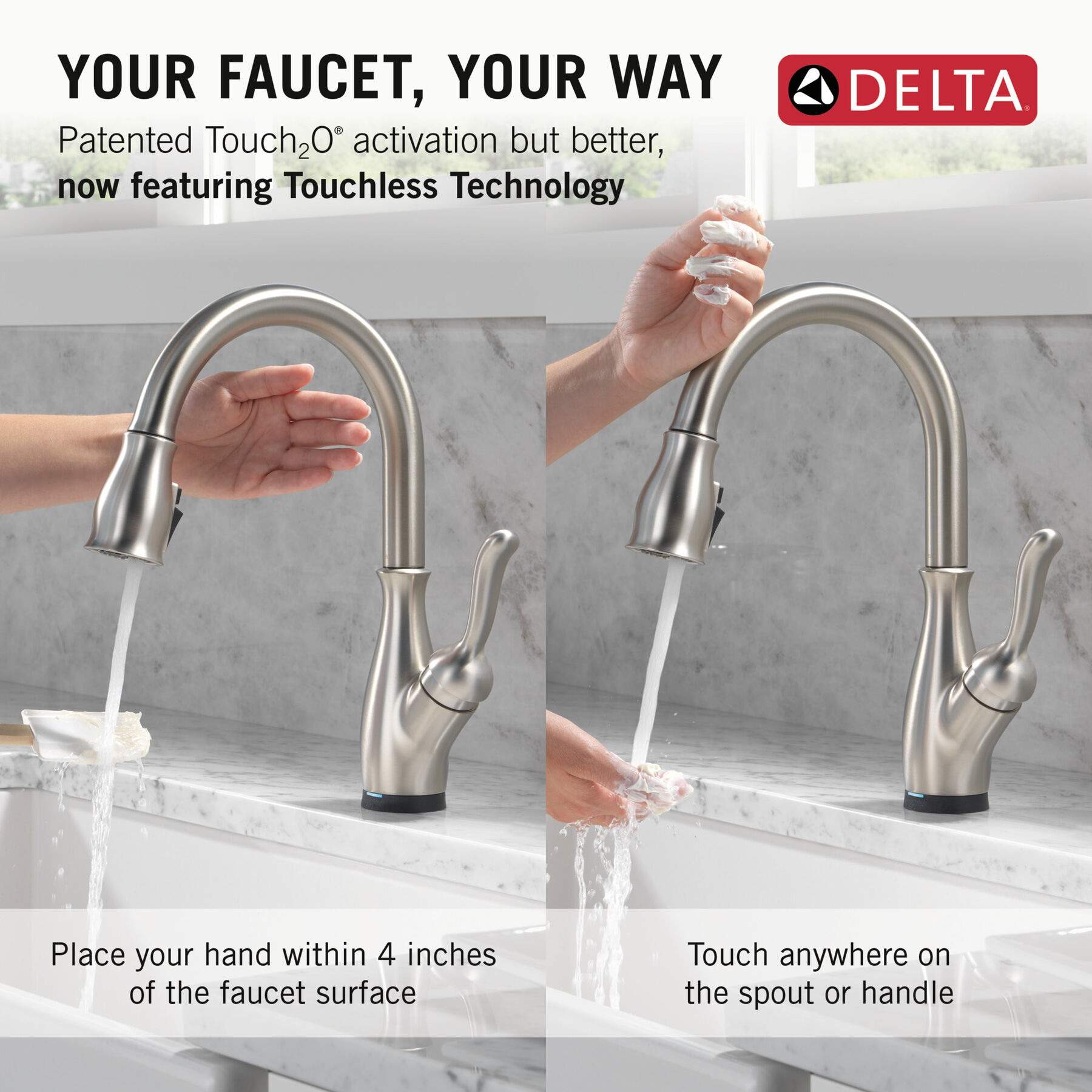 Touch2O® Kitchen Faucet with Touchless Technology in Spotshield ...