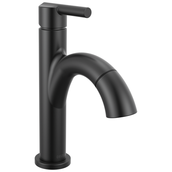 Single Handle Pull-Down Bathroom Faucet in Matte Black 15749LF-BLPD | Delta Faucet