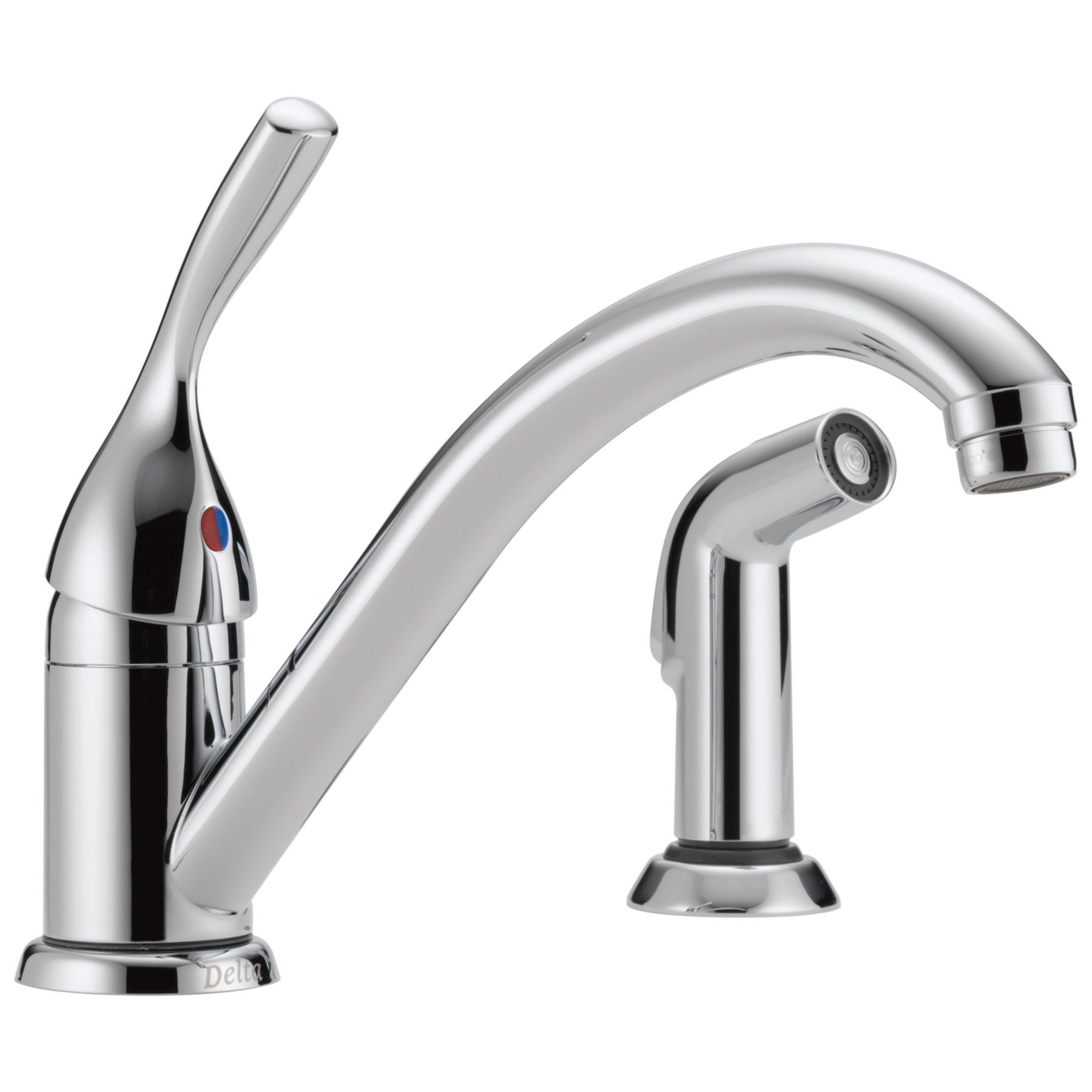 Single Handle Kitchen Faucet with Spray in Chrome 175-DST | Delta Faucet
