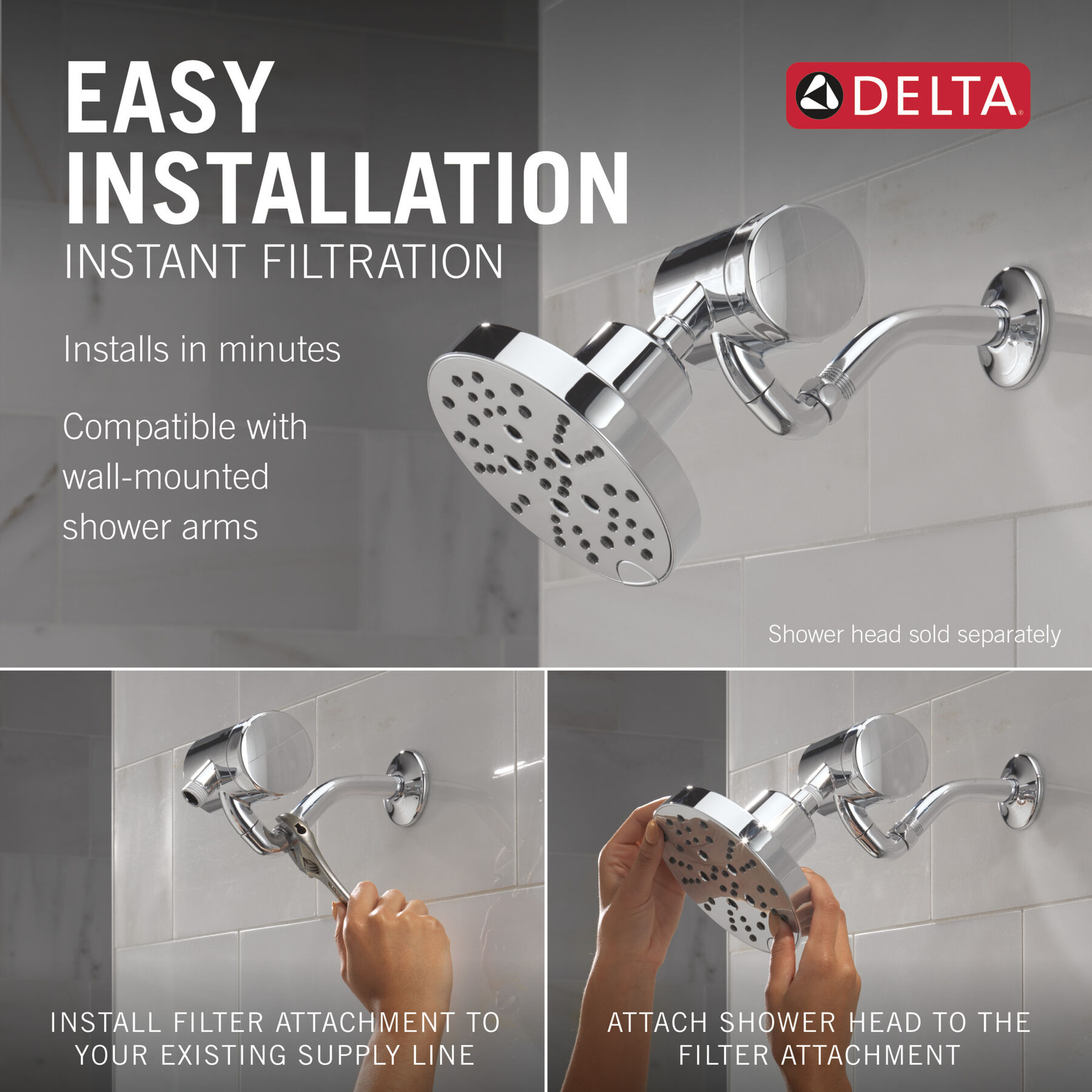 Premium Shower Filter Attachment in Chrome 5SF100 | Delta Faucet