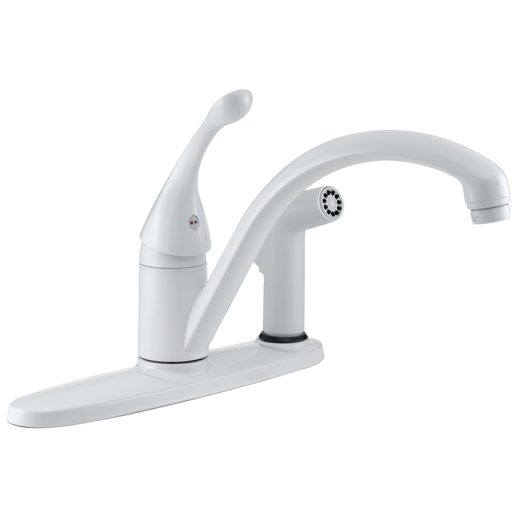 Single Handle Kitchen Faucet with Integral Spray in White 340-WH-DST ...