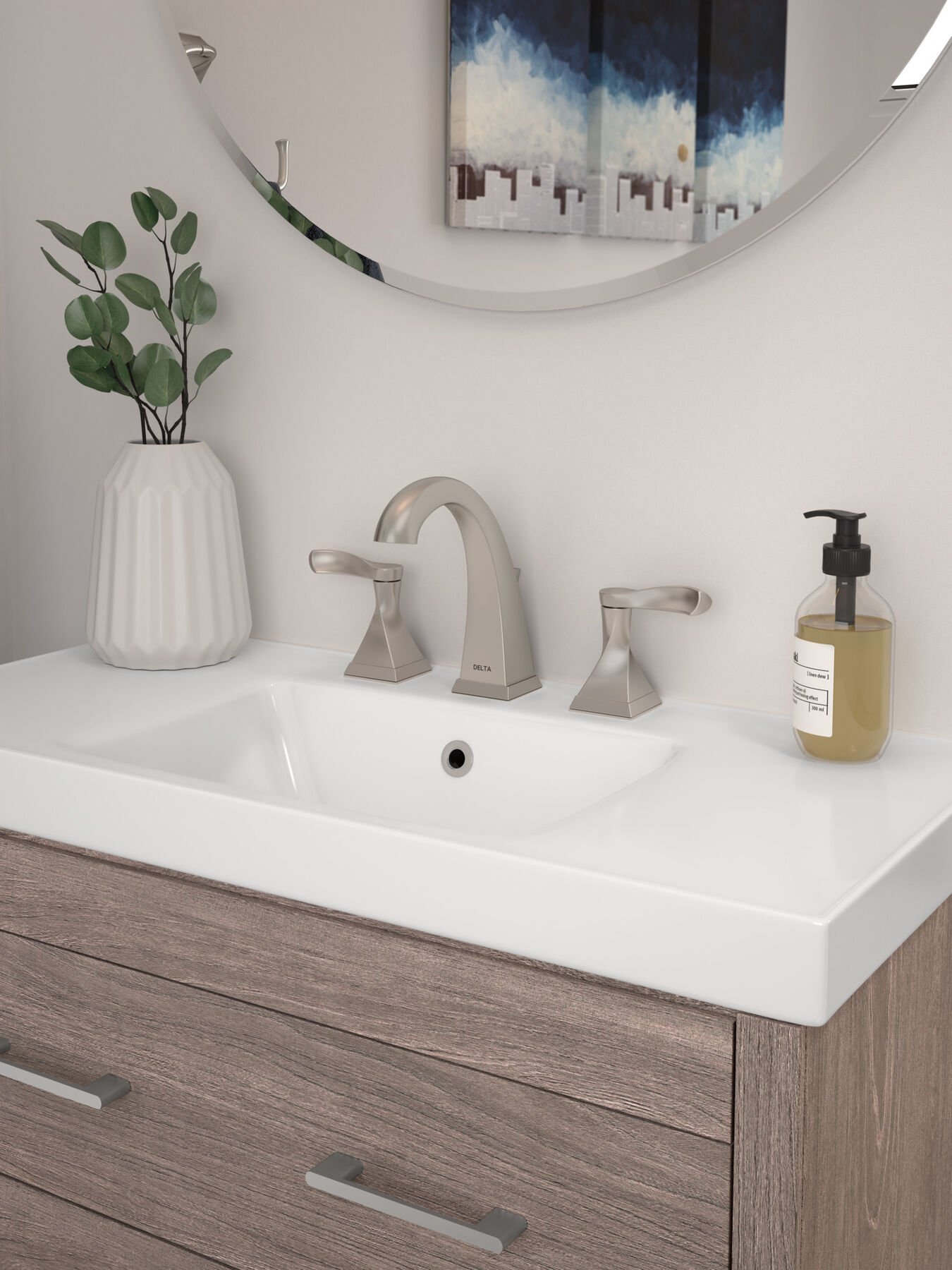 Two Handle Widespread Bathroom Faucet (Recertified) in Spotshield Brushed Nickel 35741-SP-DST-R ...