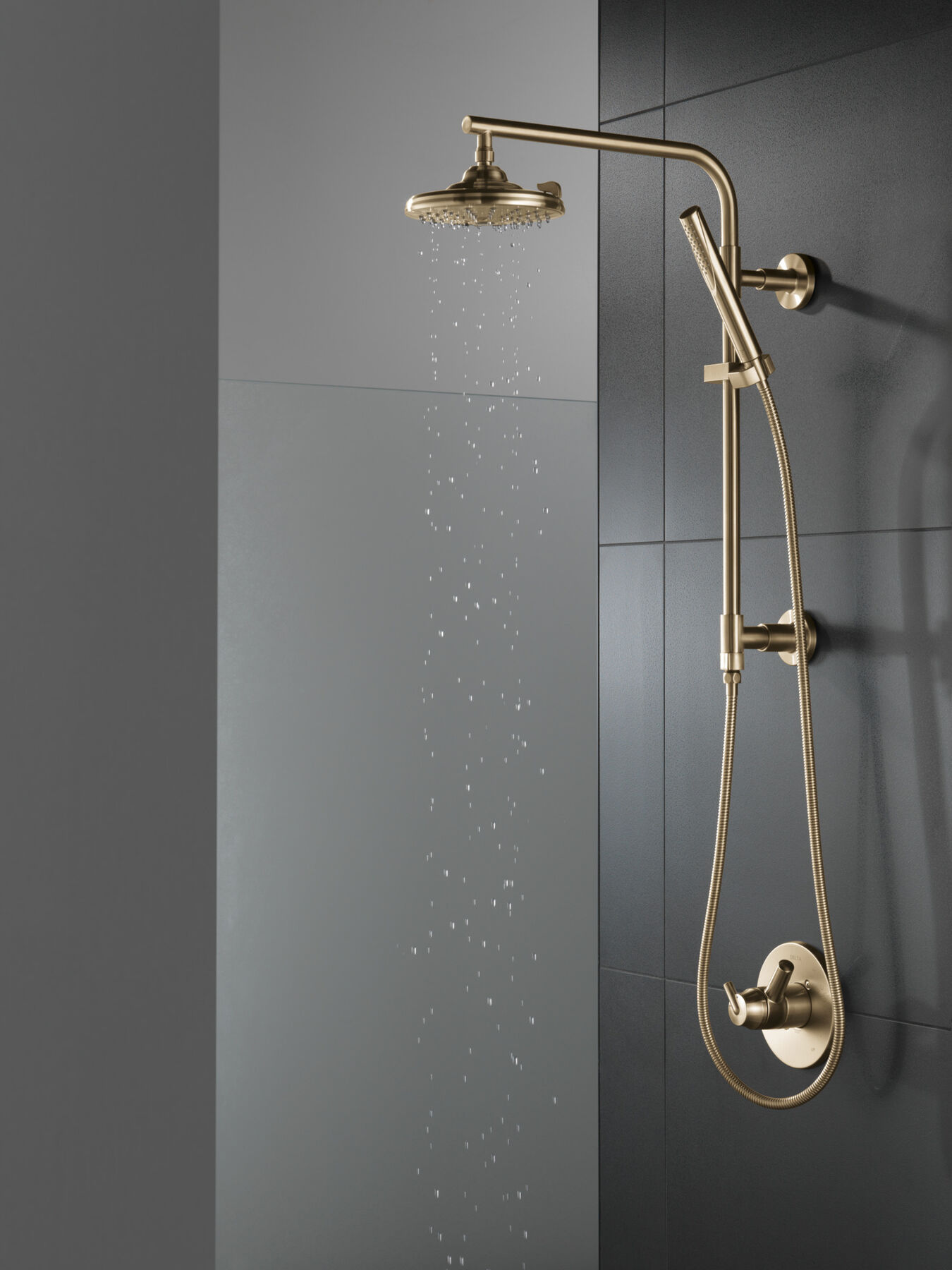 Emerge® 18" Round Shower Column in Lumicoat® Champagne Bronze 58810-CZ ...