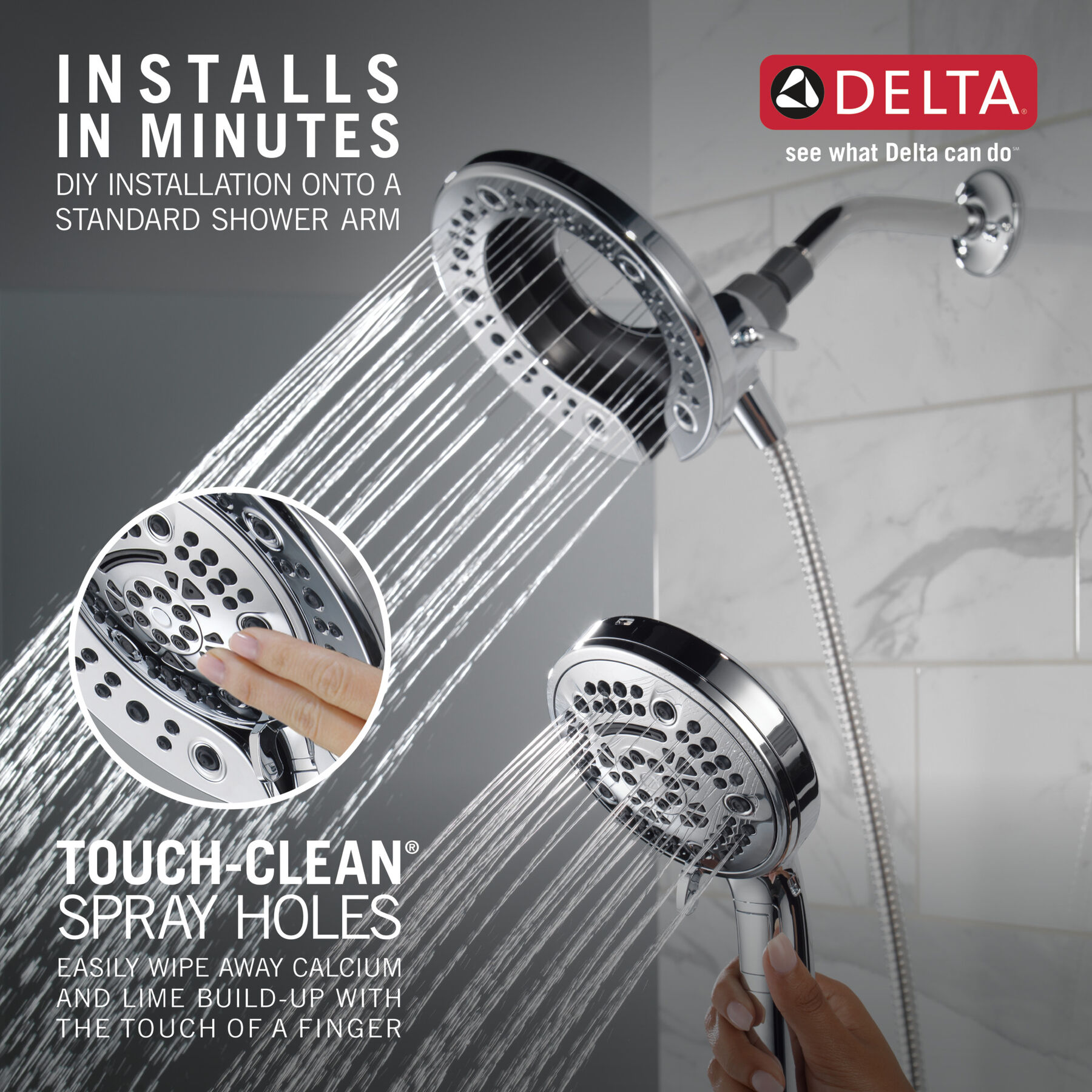 In2ition® 7-Setting Two-in-One Shower in Chrome 75687D | Delta Faucet