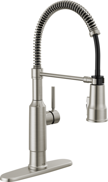 Single-Handle Pull-Down Spring Kitchen Faucet (Recertified) in ...