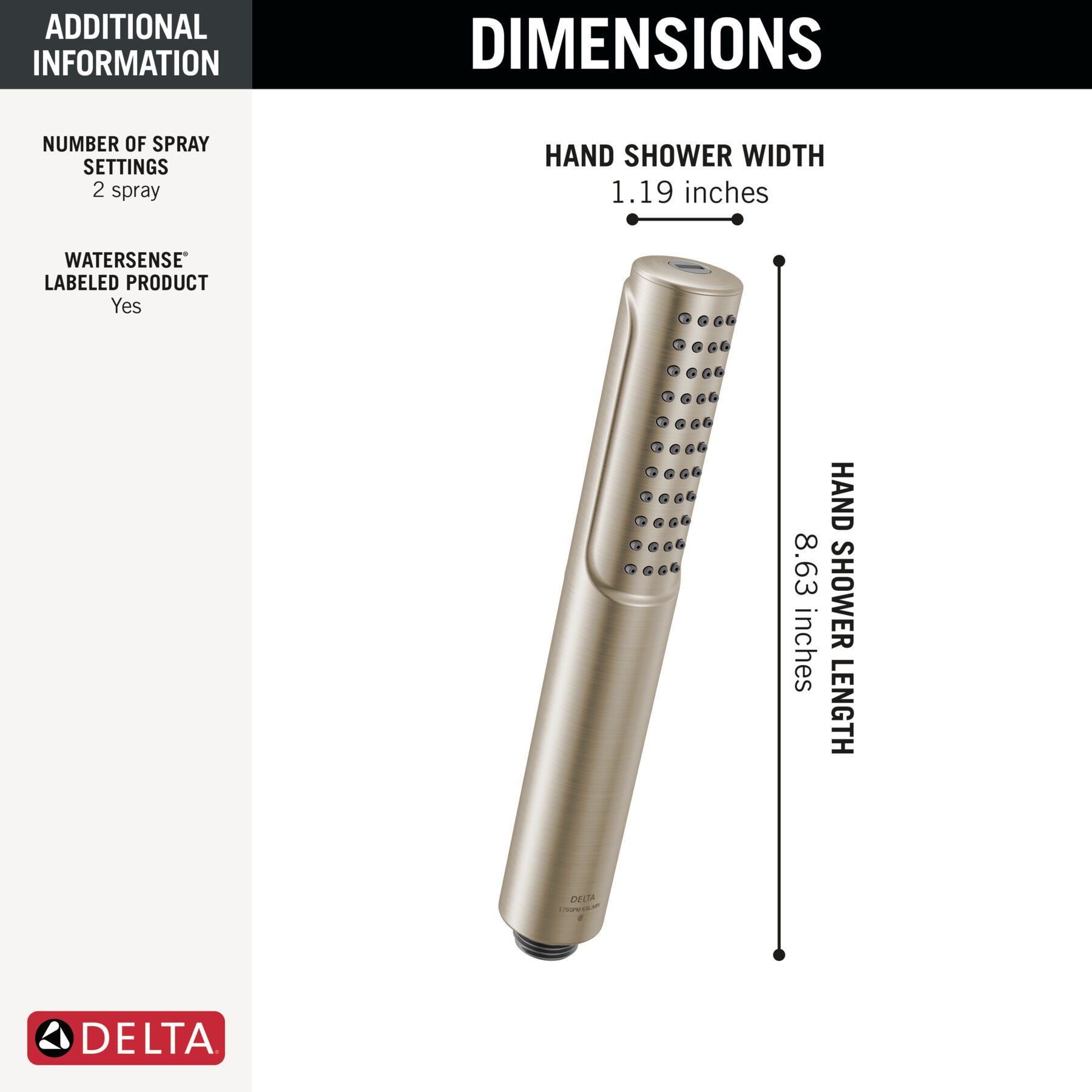 2-Setting Hand Shower with ProClean™ Spray in Lumicoat® Stainless 59537 ...
