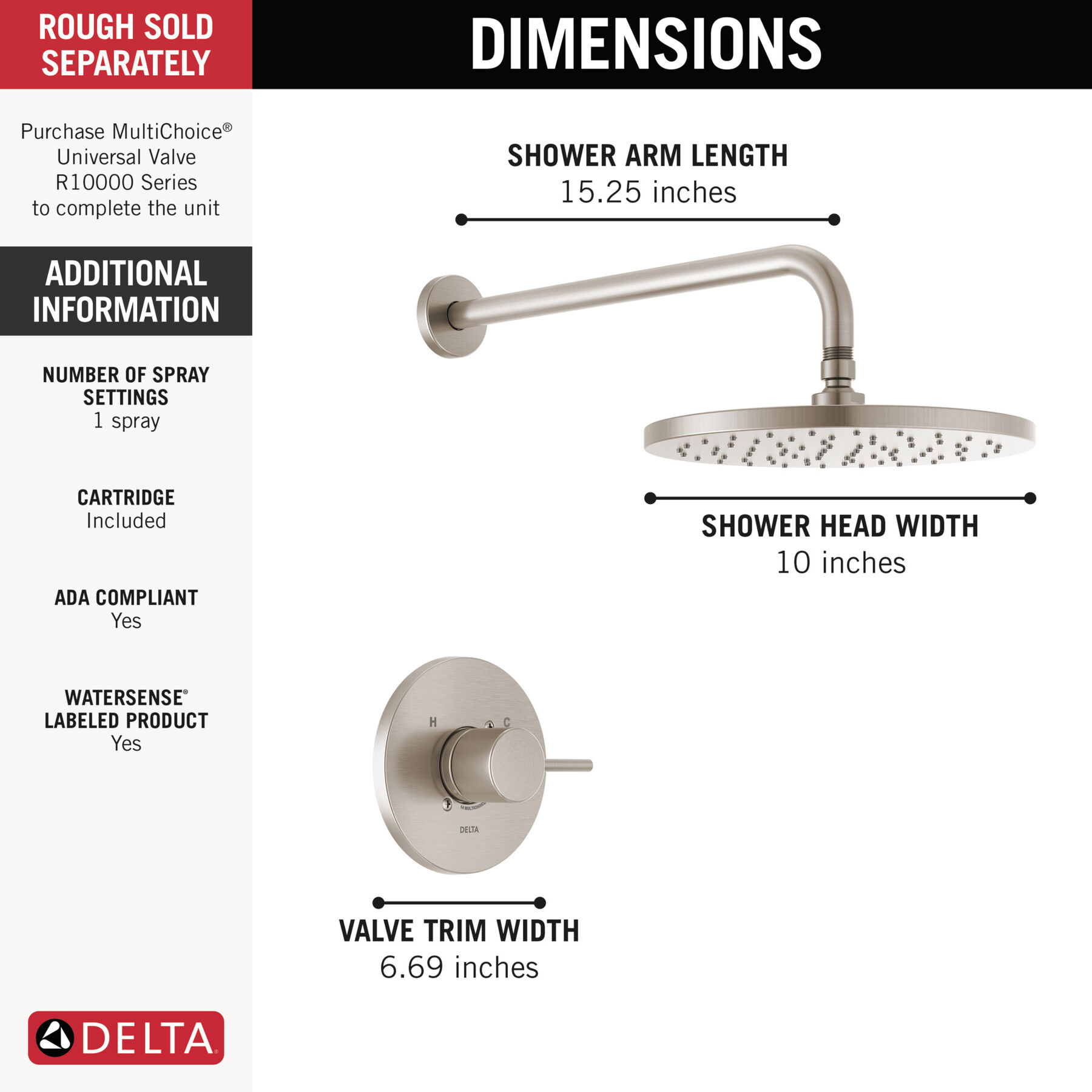 Monitor 14 Series Shower Trim in Spotshield Brushed Nickel T14269-SP-PP ...