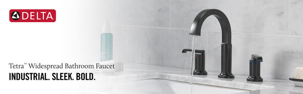 Two Handle Widespread Bathroom Faucet in Matte Black 35588-BL-DST | Delta Faucet