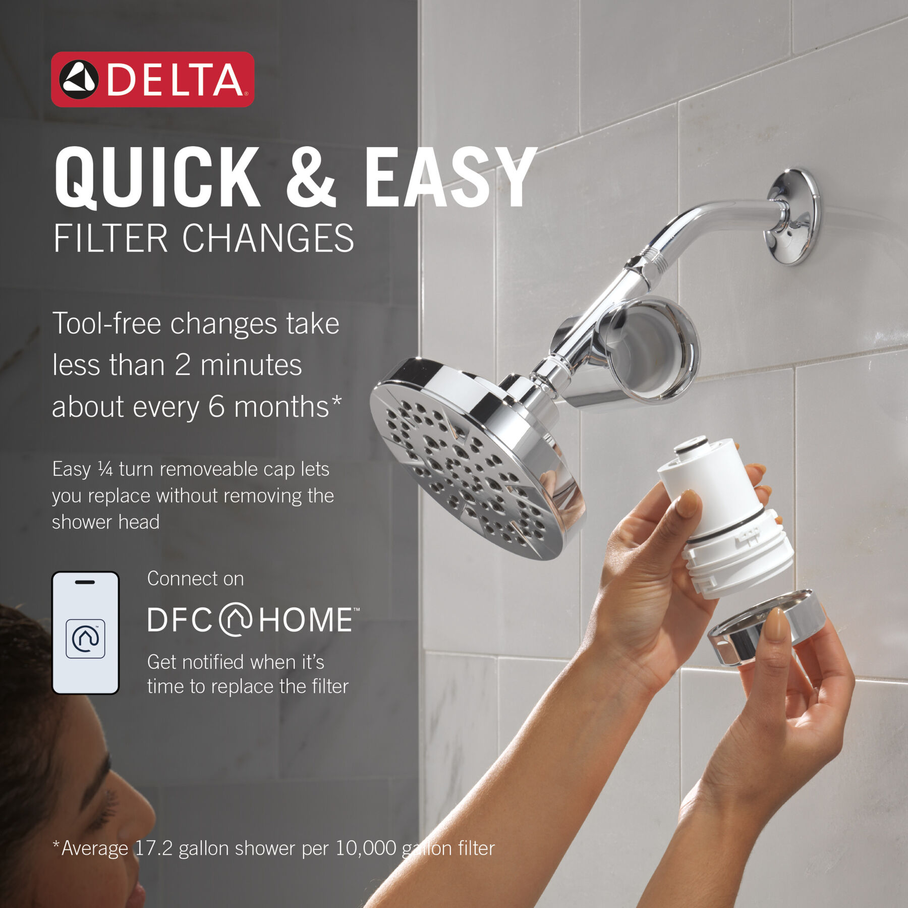 Standard Shower Filter Attachment in Chrome 7SF100 | Delta Faucet