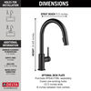 Single Handle Pull-Down Kitchen Faucet in Matte Black 9159-BL-DST ...