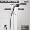 Premium 3-Setting Slide Bar Hand Shower in Chrome 57014 | Delta Faucet