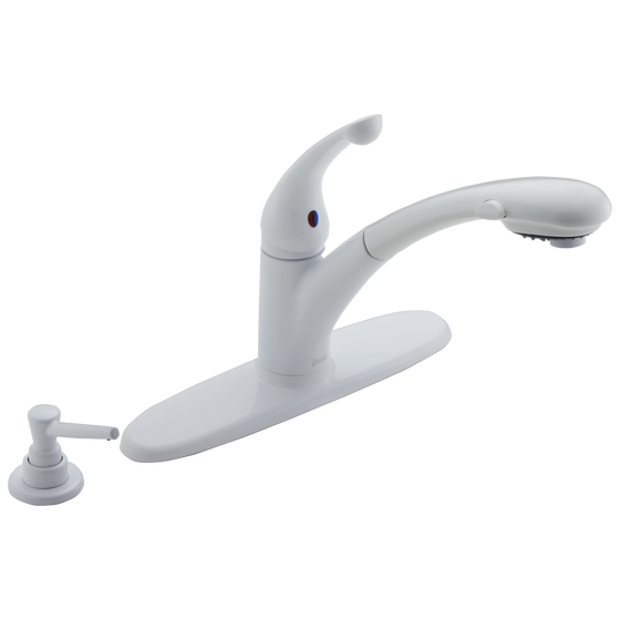 Pull-out Kitchen Faucet in White 470-WH | Delta Faucet