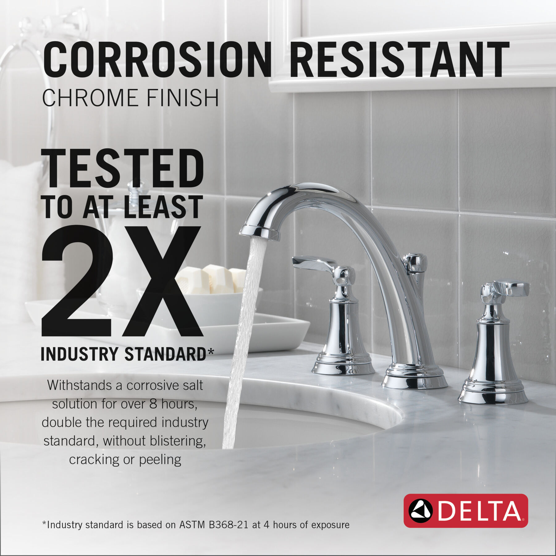Two Handle Widespread Bathroom Faucet in Chrome 3532LF-MPU | Delta Faucet