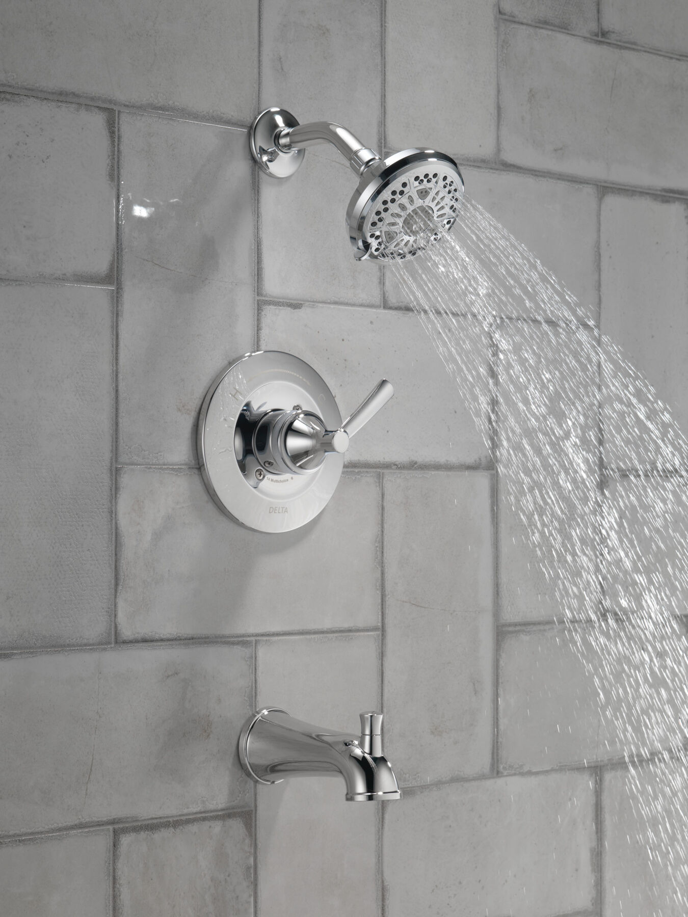 Tub & Shower Rough/Trim 14S 1L (Recertified) in Chrome 144862-R | Delta ...