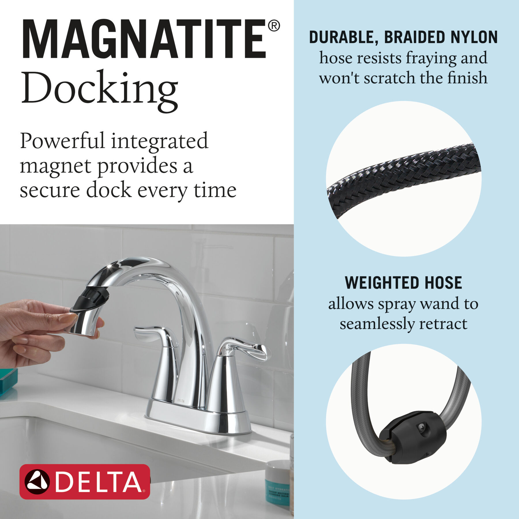Two Handle Centerset Pull-Down Bathroom Faucet in Chrome 25840LF-PD ...