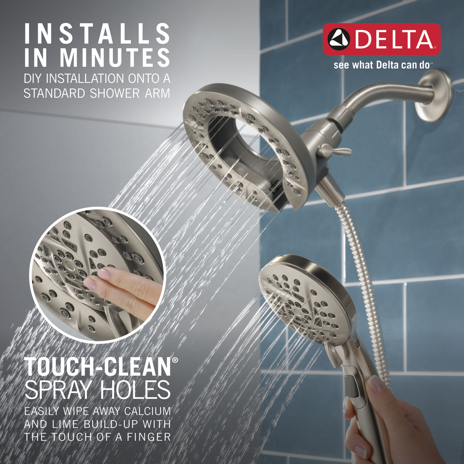 5-Setting In2ition® Two-in-One Shower in Satin Nickel 75585SN | Delta ...