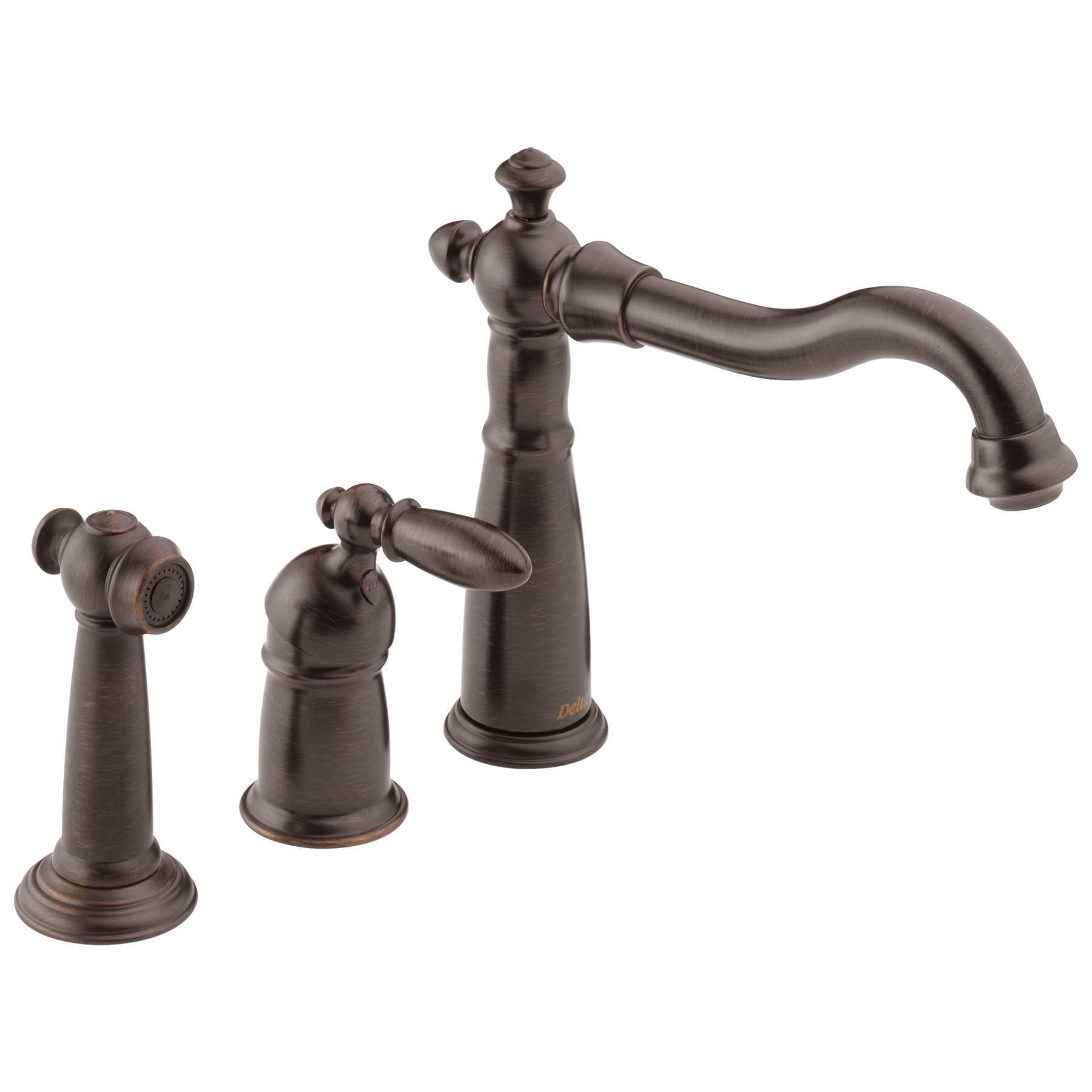 Single Handle Kitchen Faucet with Spray in Venetian Bronze 155-RB-DST ...