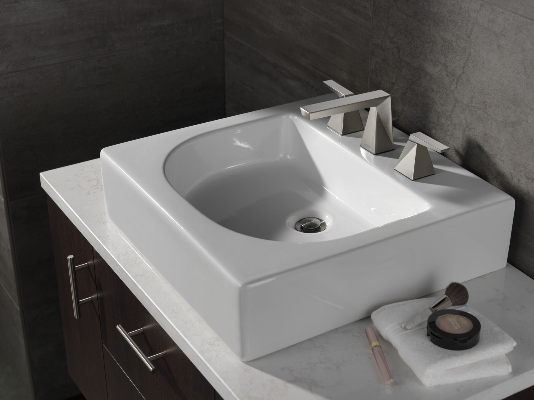 Two Handle Widespread Bathroom Faucet in Lumicoat® Stainless 35543-SS-PR-MPU-DST | Delta Faucet