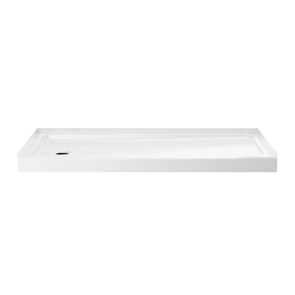 EverEdge Shower Base 60"x32" Left Drain in High Gloss White B12137 ...