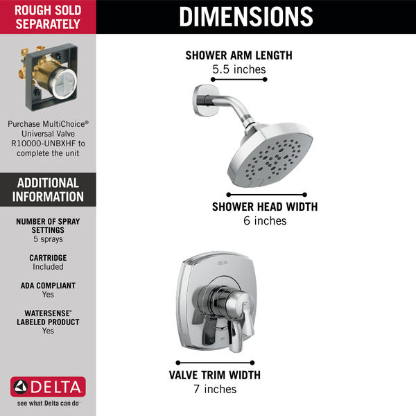 17 Series Shower Only in Chrome T17276 | Delta Faucet