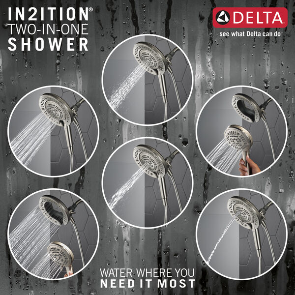 In2ition® 7-Setting Two-in-One Shower in Satin Nickel 75687DSN | Delta ...