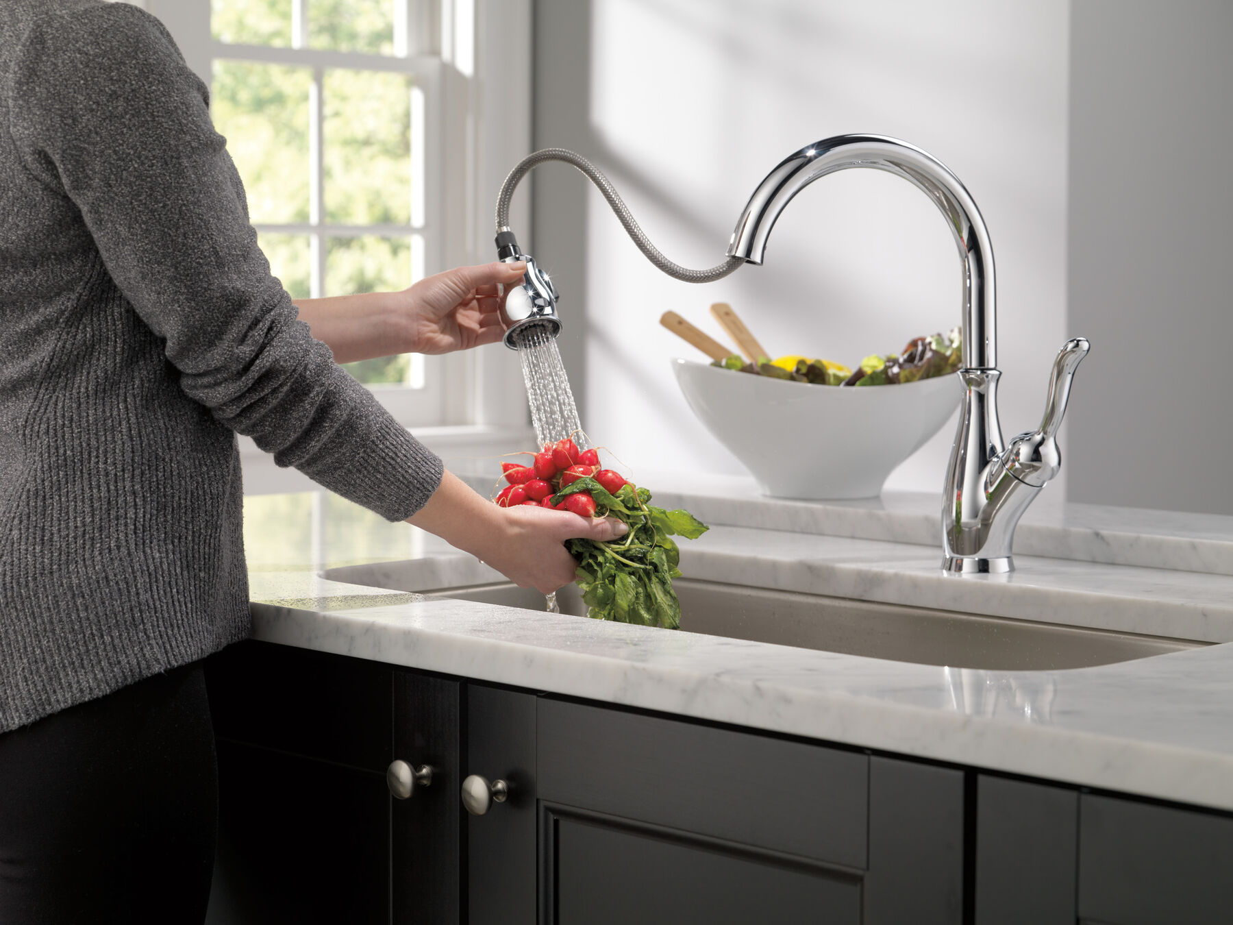 Single Handle Pull-Down Kitchen Faucet with ShieldSpray® Technology in ...