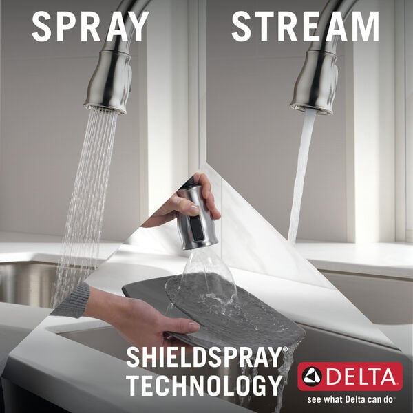 Single Handle Pull-Down Kitchen Faucet with ShieldSpray® Technology in ...