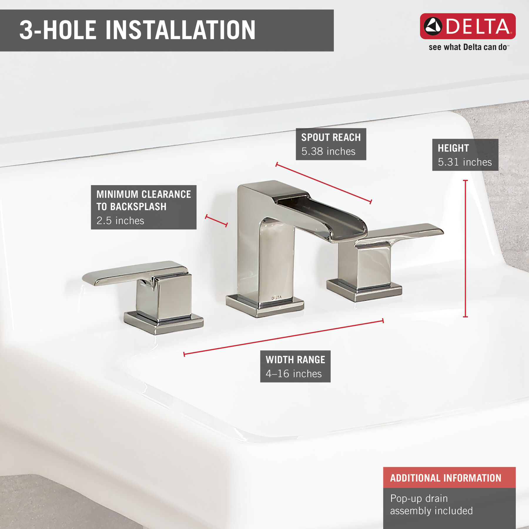 Two Handle Widespread Channel Bathroom Faucet in Chrome 3568LF-MPU ...