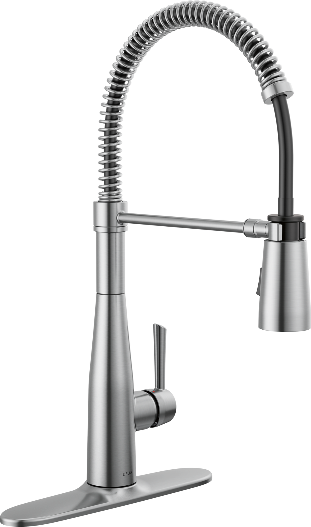Single-Handle Pull-Down Spring Kitchen Faucet in Arctic Stainless 9613 ...