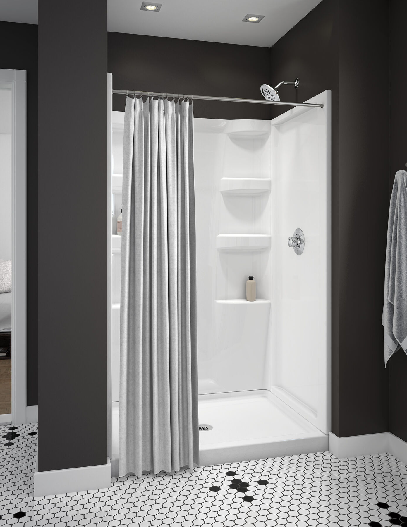 ProCrylic 48 in. Shower Surround in High Gloss White B67513-4834-WH ...