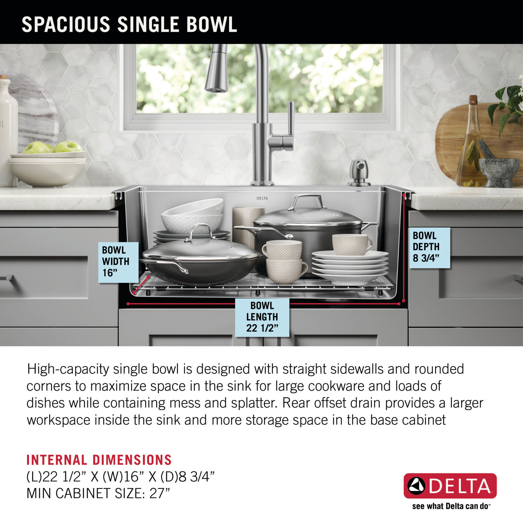 25” Stainless Steel Workstation Kitchen Sink Drop-In Undermount Single ...