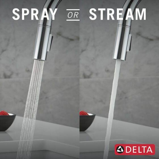 Single Handle Pull-Down Kitchen Faucet in Chrome 19867LF | Delta Faucet