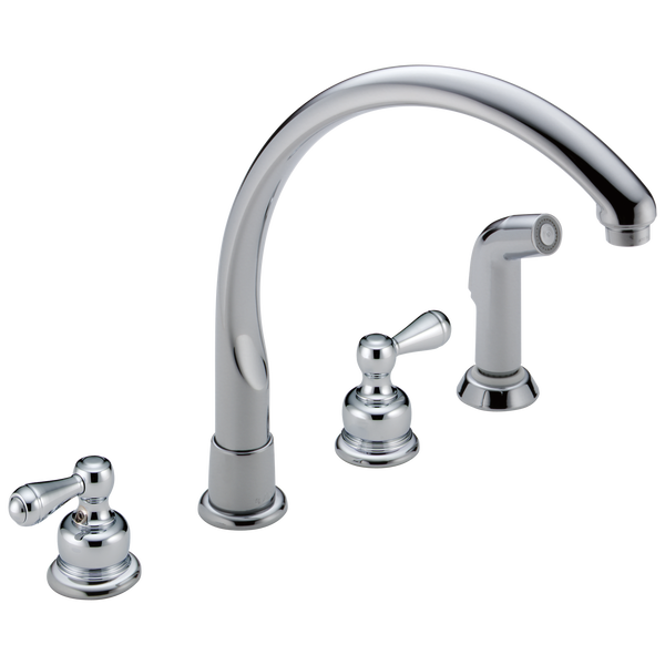 Two Handle Waterfall Kitchen Faucet With Spray in White 2276-WHLHP ...