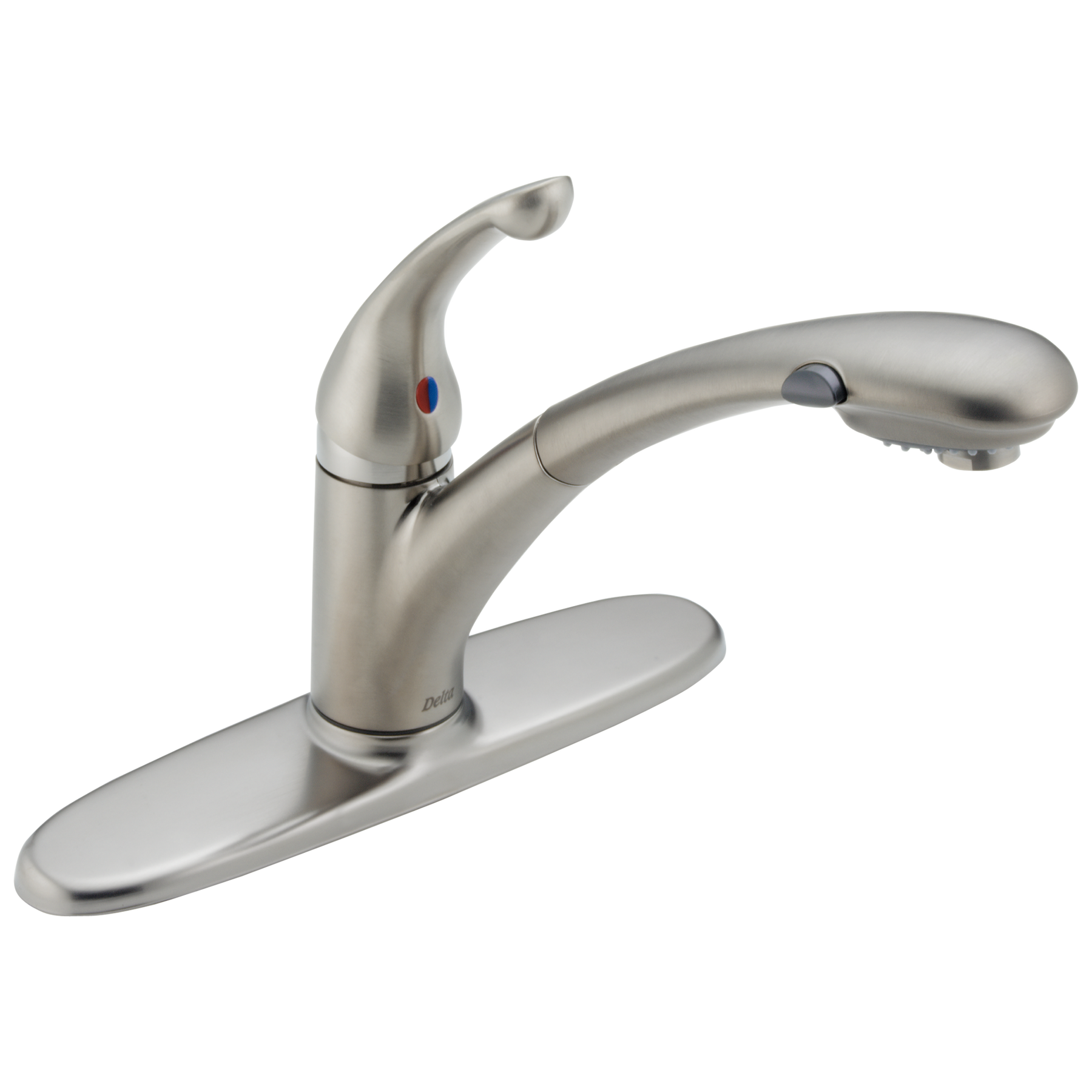 Single Handle Pull-Out Kitchen Faucet in Stainless 470-SS-DST | Delta ...