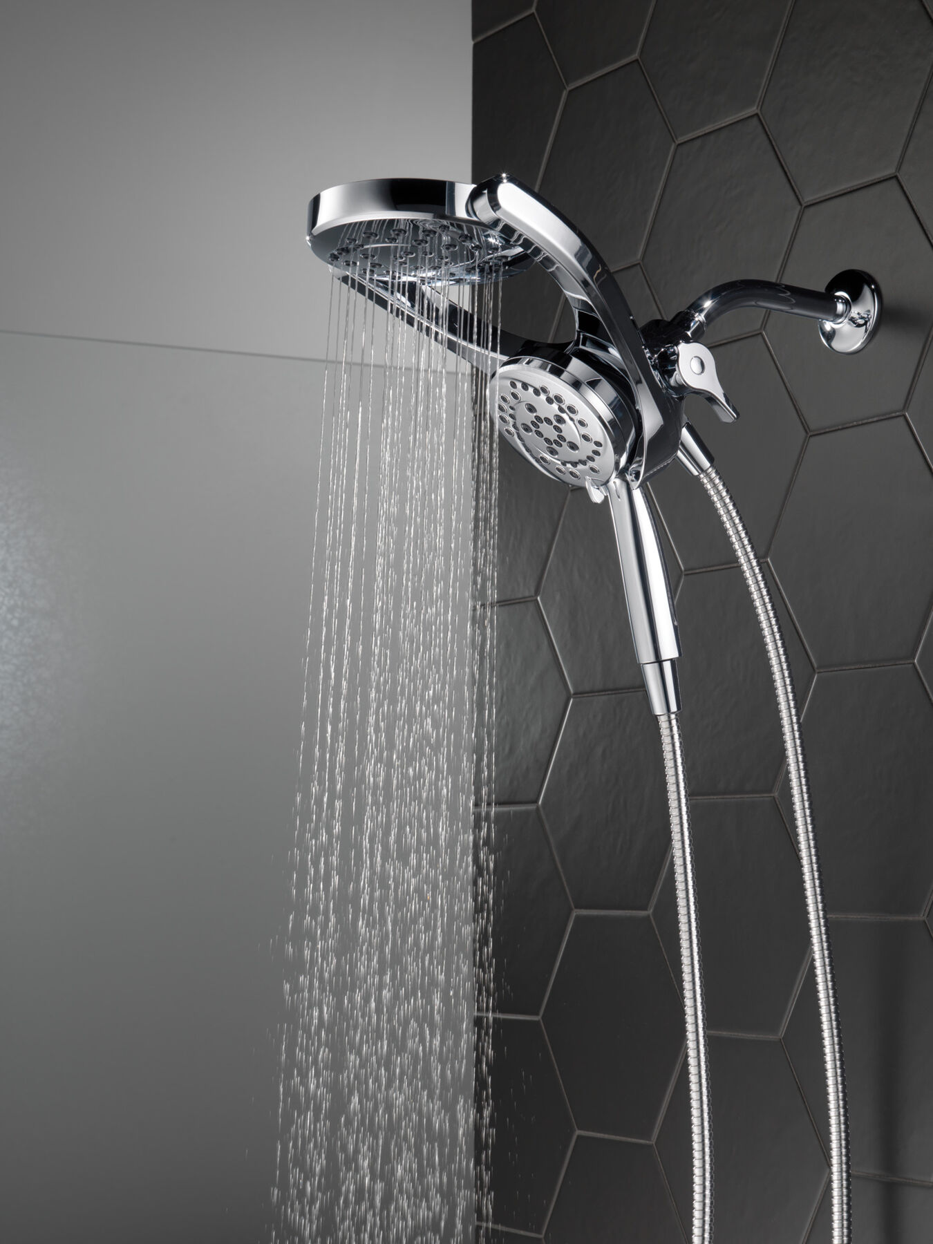 HydroRain® 4-Setting Two-in-One Shower Head (Recertified) in Chrome ...