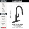 Single Handle Pull-Down Kitchen Faucet in Matte Black / Champagne ...